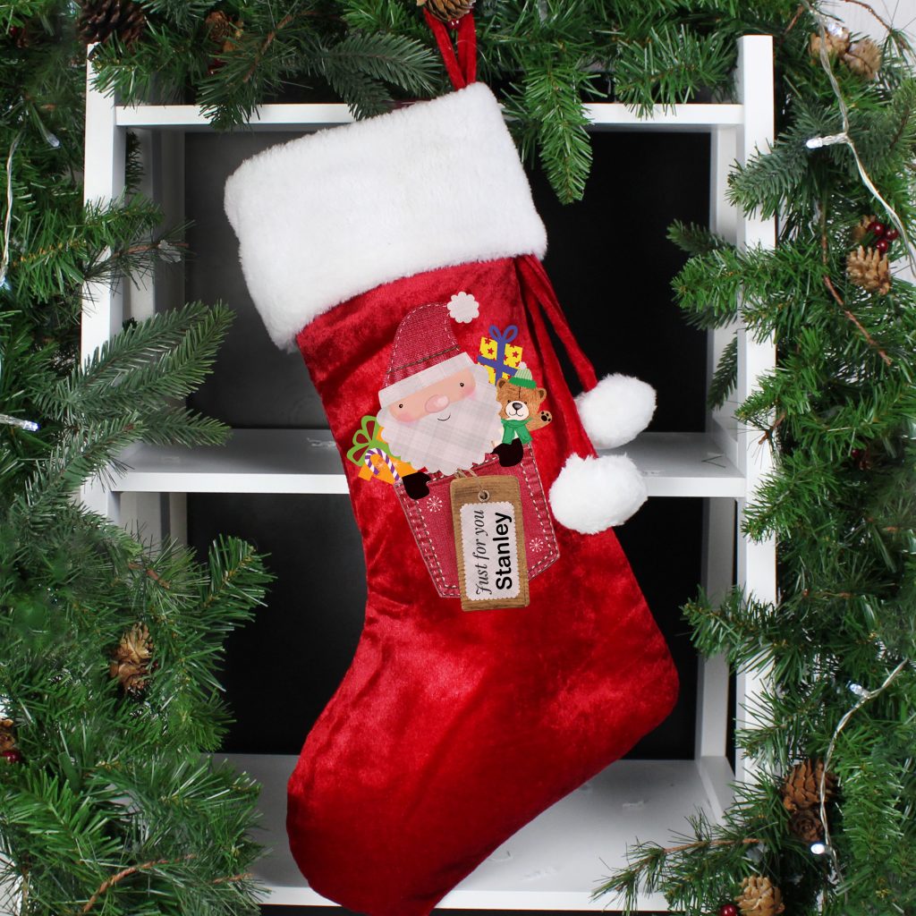 Personalised Santa Claus Luxury Stocking - Mypersonalisedchristmas